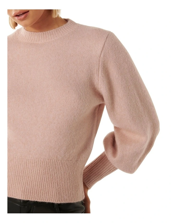 Forever New Eloise Blouson Sleeve Knit Jumper in Pink | MYER