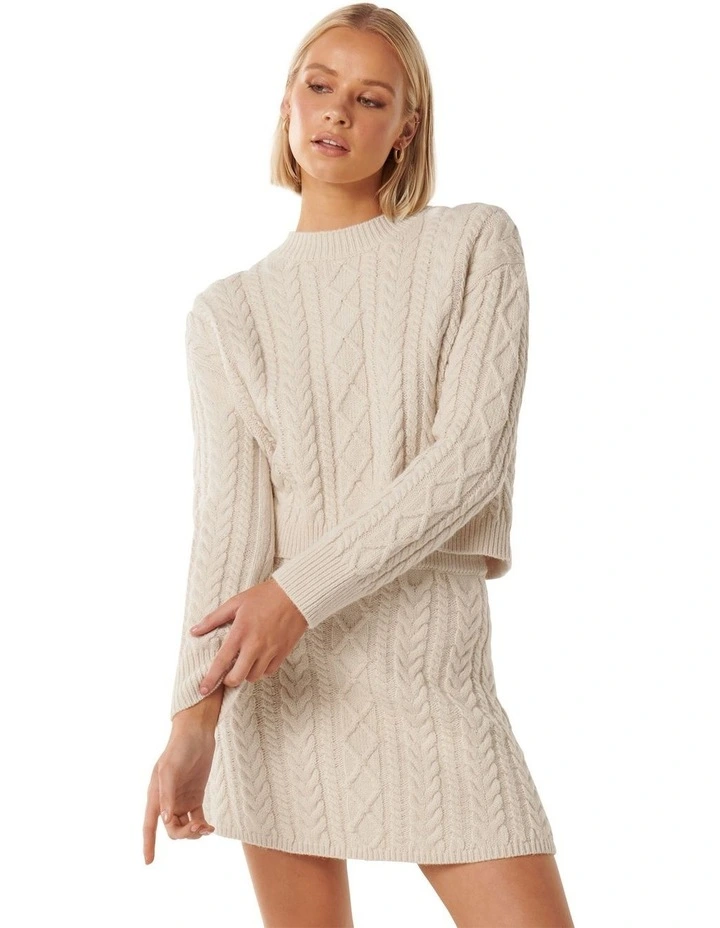 Forever New Harper Cable Knit Jumper in Cream | MYER