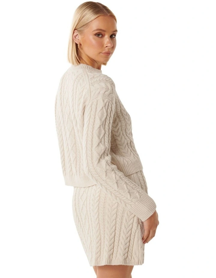 Forever New Harper Cable Knit Jumper in Cream | MYER