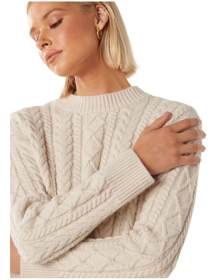 Forever New Harper Cable Knit Jumper in Cream | MYER