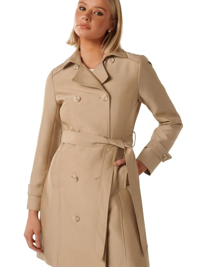 Forever New Tulip Structured Trench Mac Coat in Neutral | MYER