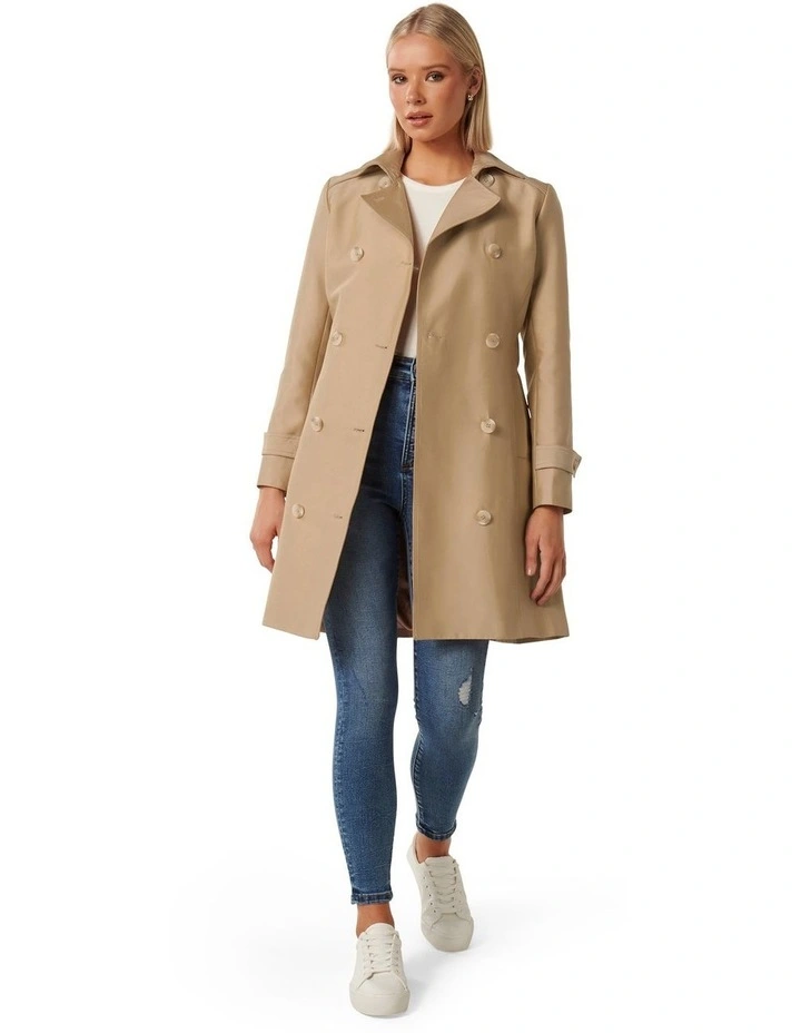 Forever New Tulip Structured Trench Mac Coat in Neutral | MYER