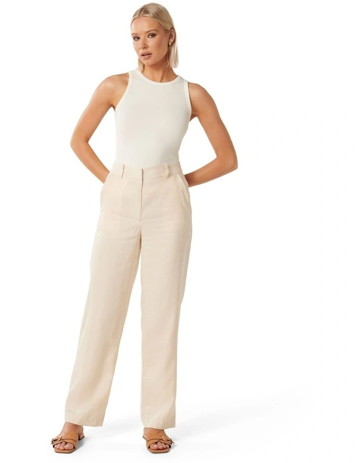 Forever New Loretta Linen Pants in Beige | MYER