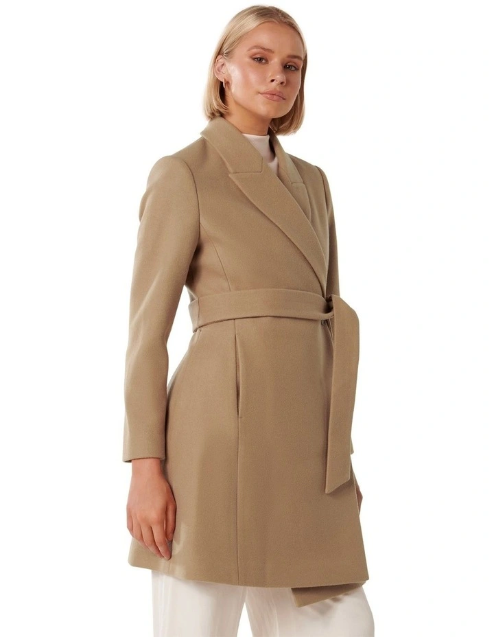 Forever New Jenny Fit and Flare Coat in Brown | MYER