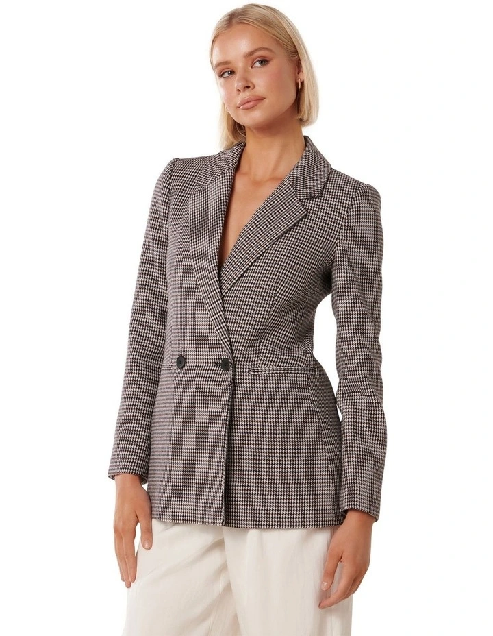 Forever New Kate Double Breasted Blazer in Multi Check | MYER