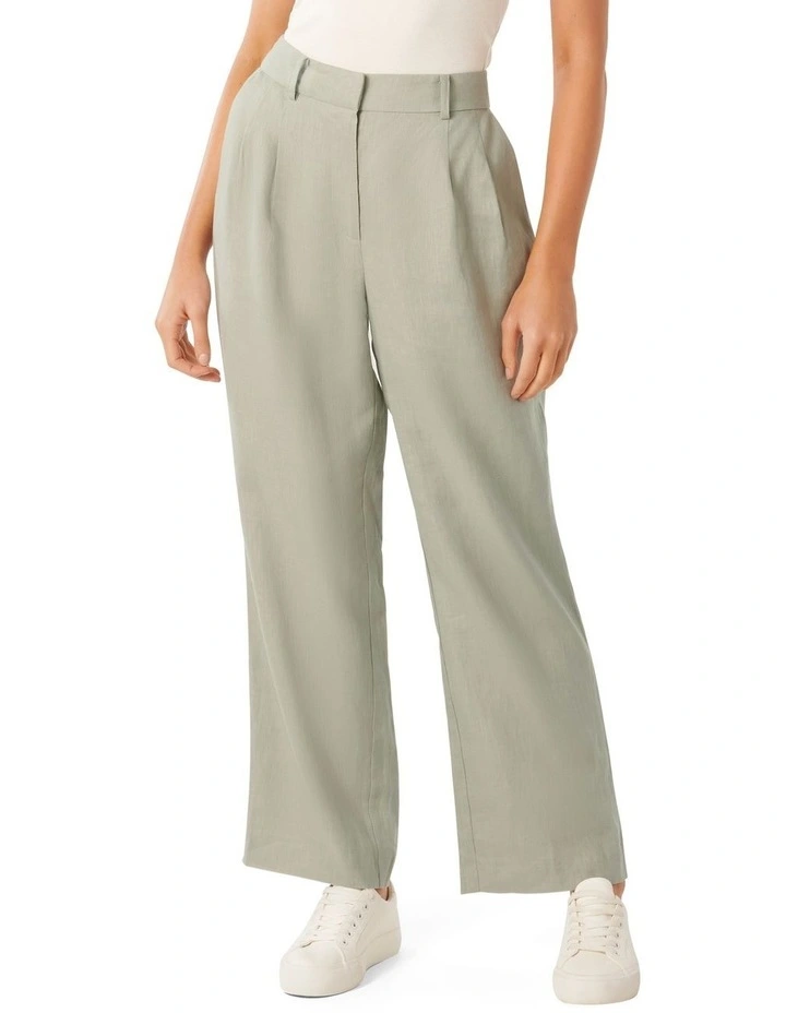 Forever New Demi Linen Pants in Green | MYER