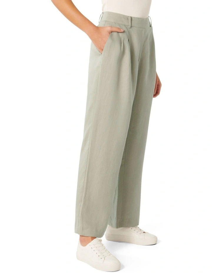 Forever New Demi Linen Pants in Green | MYER