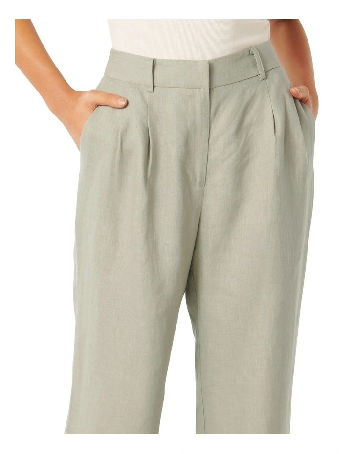 Forever New Demi Linen Pants in Green | MYER