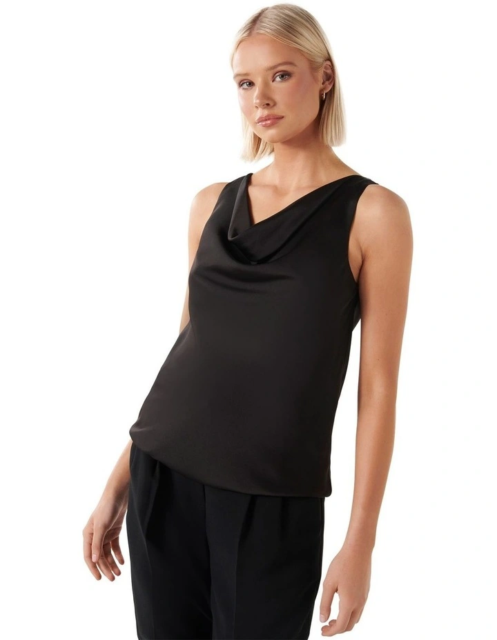 Forever New Kayley Cowl Cami Top in Black | MYER