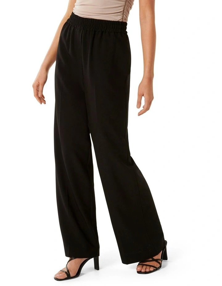 Forever New Kyah Ruched Waist Band Pants in Black | MYER