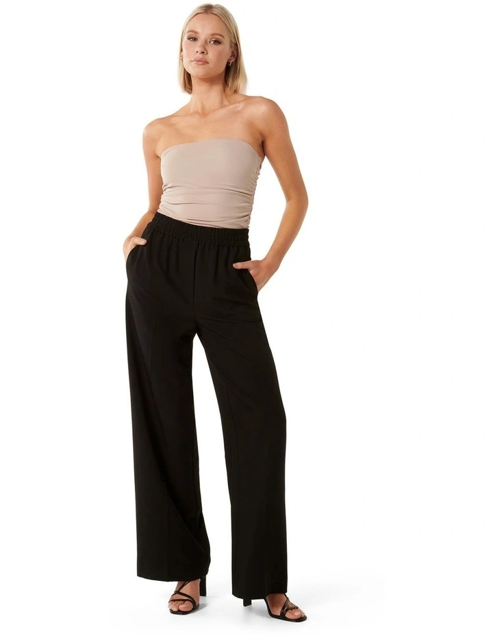 Forever New Kyah Ruched Waist Band Pants in Black | MYER