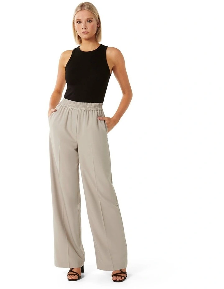 Forever New Kyah Ruched Waist Band Pants in Grey | MYER