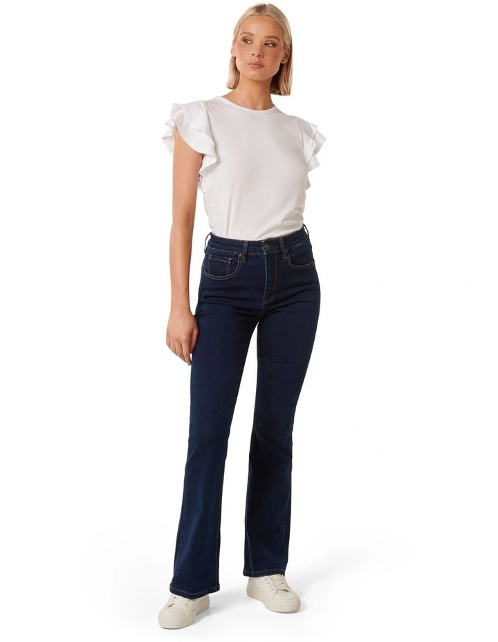 Forever New Hera Double Ruffle Top in White | MYER