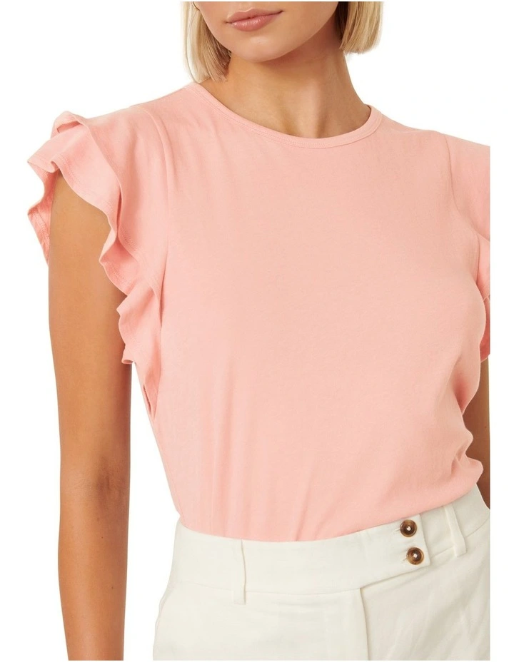Forever New Hera Double Ruffle Top in Pink | MYER
