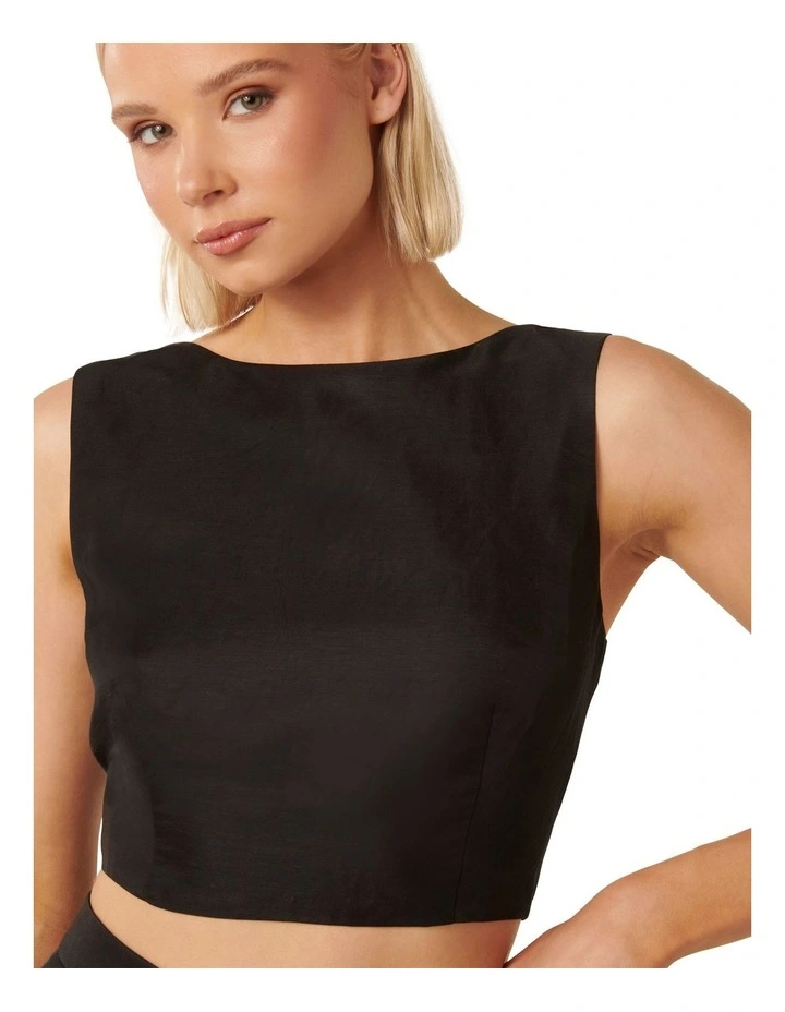 Forever New Tia Tie Back Top in Black | MYER