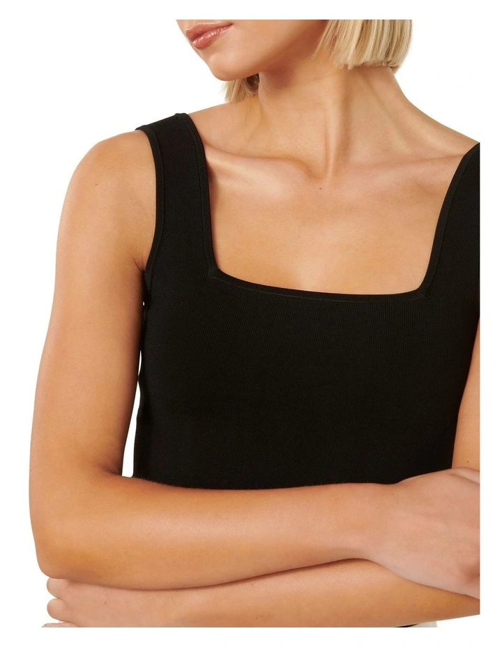 Forever New Ava Square Neck Tank Top in Black | MYER