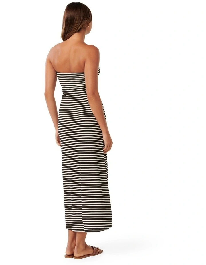 Forever New Allie Strapless Striped Midi Dress in Black | MYER