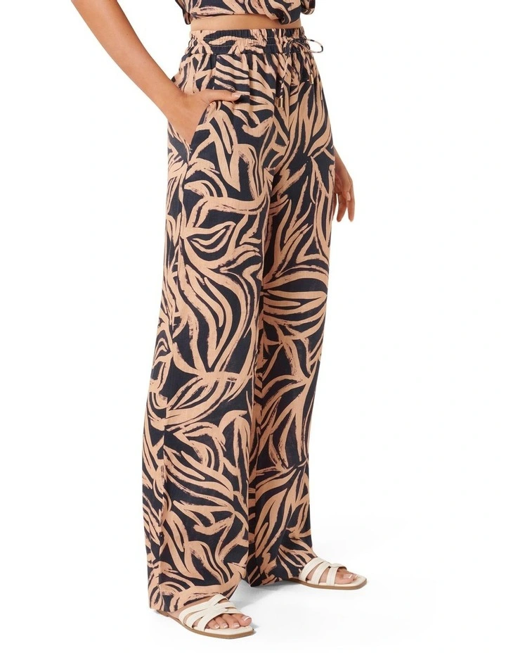 Forever New Livy Printed Linen Pants in Navy | MYER