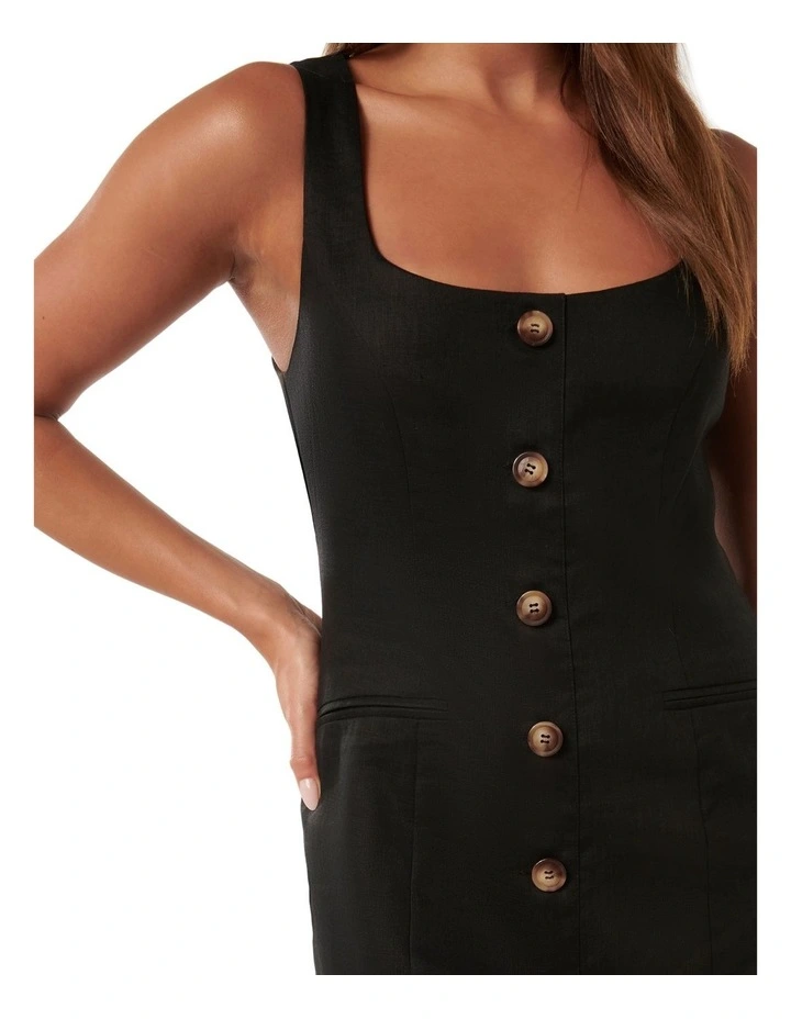 Forever New Caprice Scoop Neck Mini Dress in Black | MYER