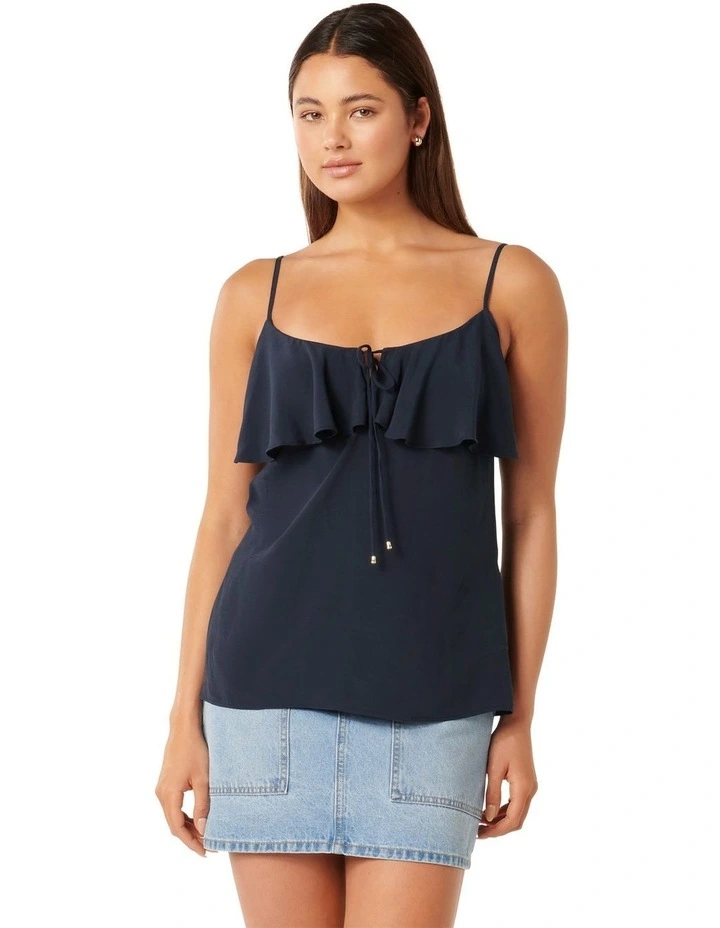 Forever New Cordelia Ruffle Camisole in Navy | MYER