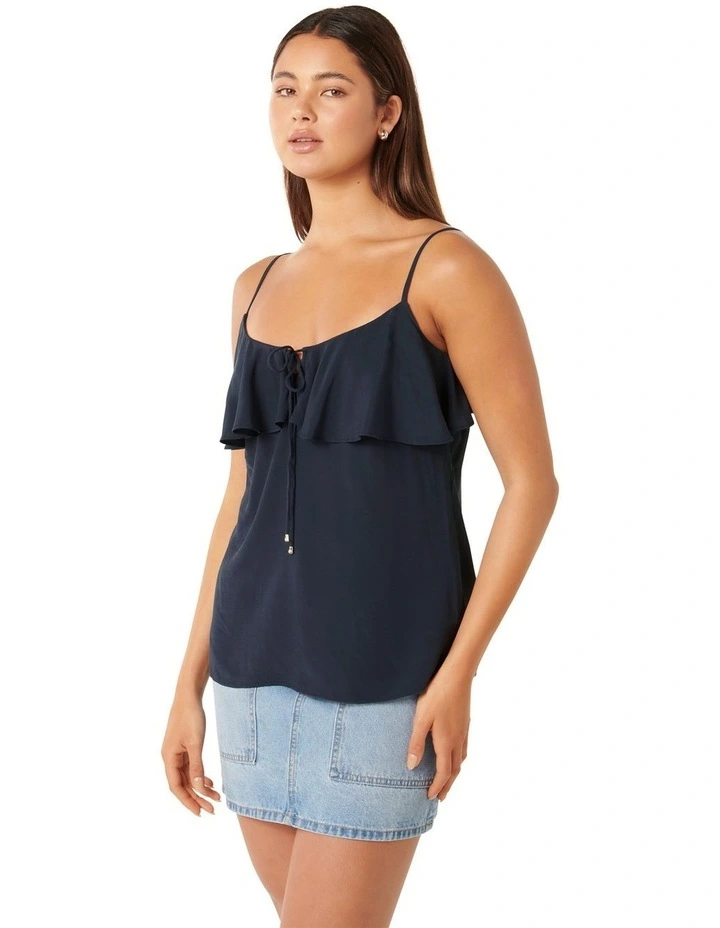 Forever New Cordelia Ruffle Camisole in Navy | MYER