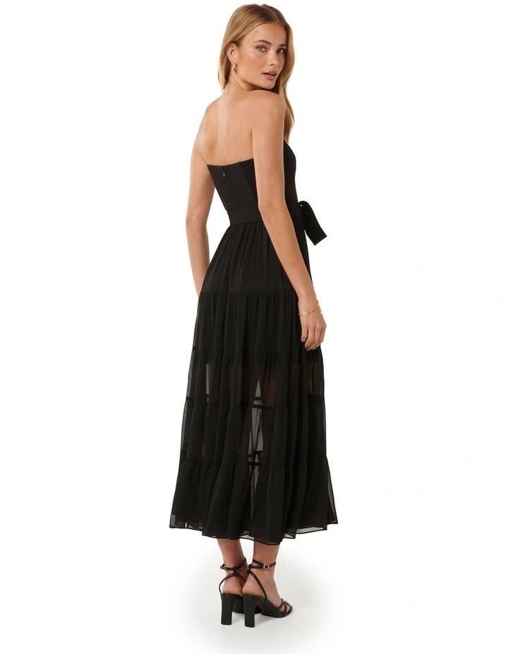 Forever New Jamie Sheer Strapless Dress in Black | MYER