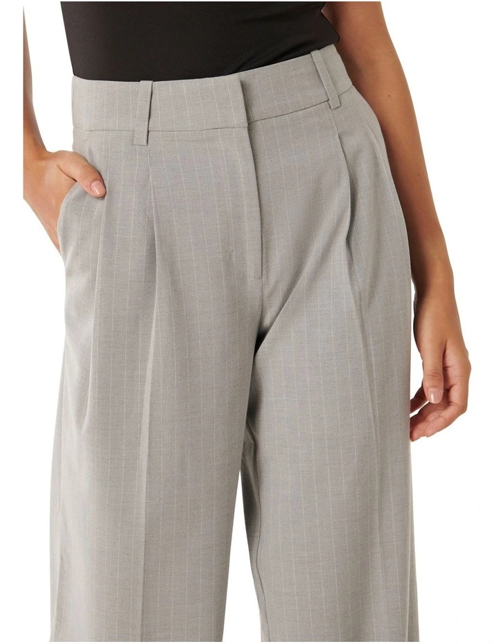 Forever New Noa Pinstripe Wide Leg Pants In Grey | MYER