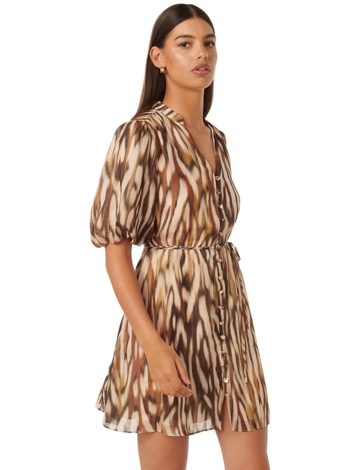 Forever New Loanna Mini Skater Dress in Brown | MYER