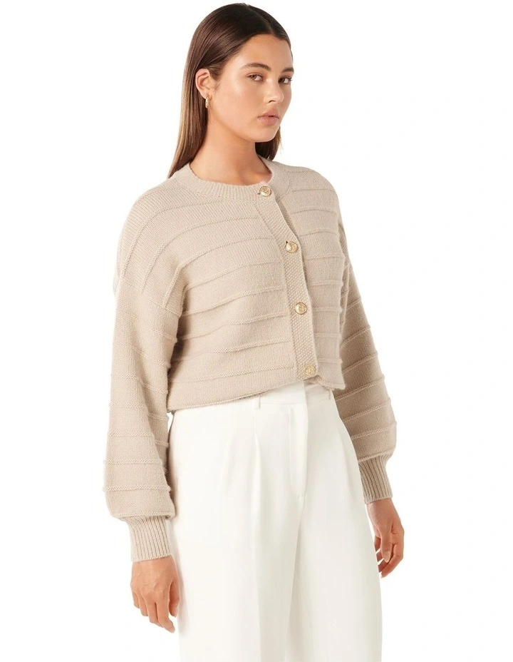 Forever New Monroe Cropped Knit Cardigan in Neautral | MYER