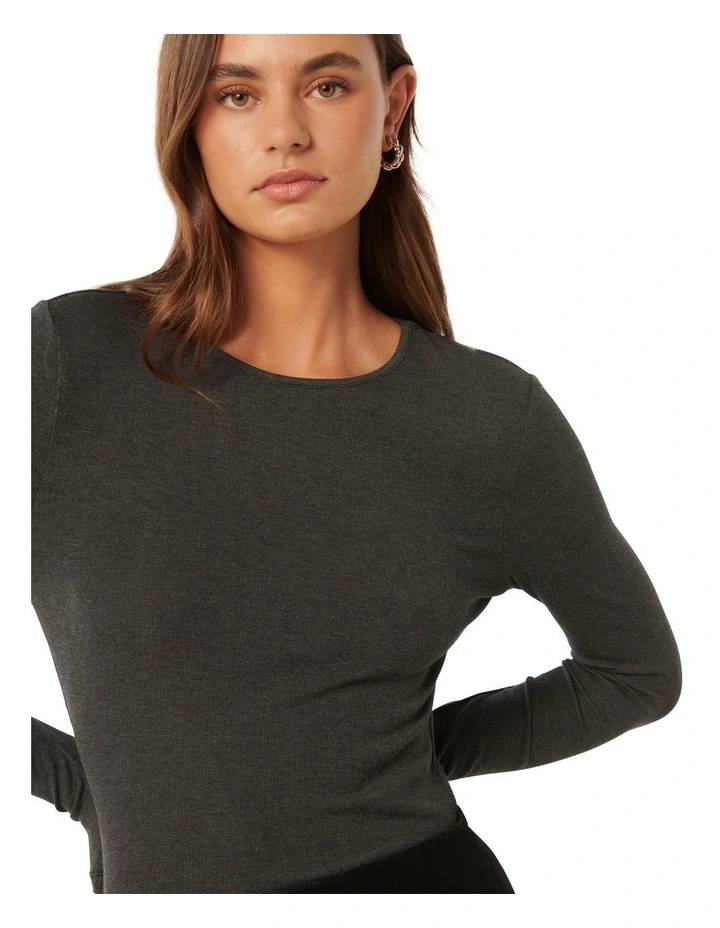 Forever New Janelle Long Sleeves Crew Neck Top In Black | MYER