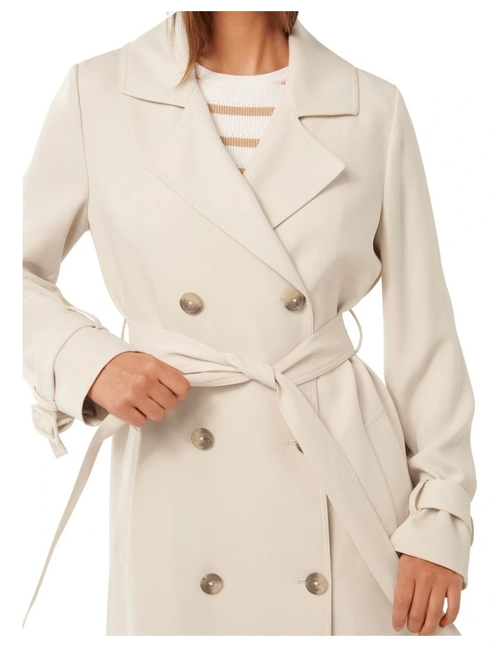 Forever New Natasha Soft Trench Coat in Cream | MYER
