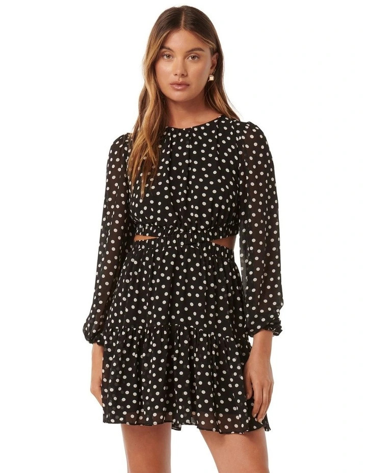 Forever New Eliza Elastic Waist Mini Dress in Black | MYER