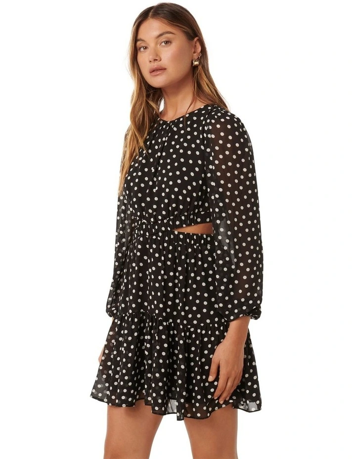 Forever New Eliza Elastic Waist Mini Dress in Black | MYER