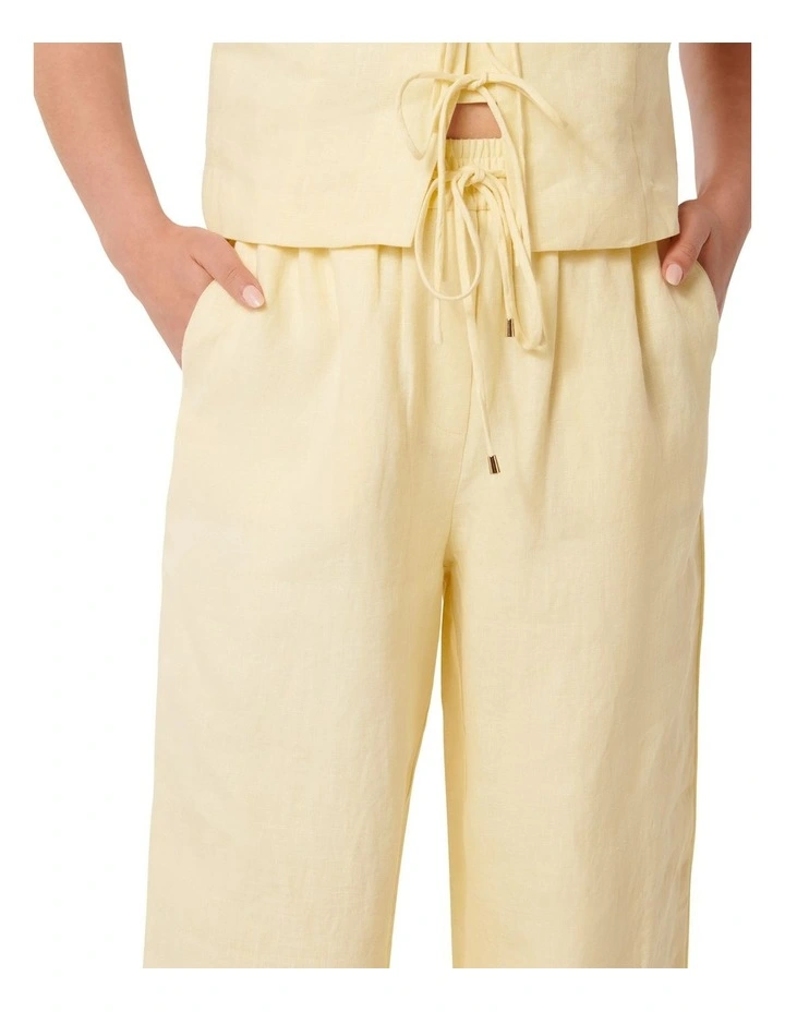 Forever New Erin Linen Drawstring Straight Leg Pant in Lemon Drop Co ...