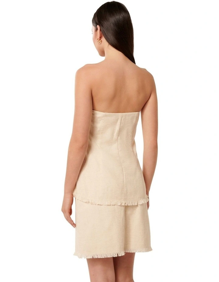 Forever New Kora Strapless Fringed Top in Cream | MYER