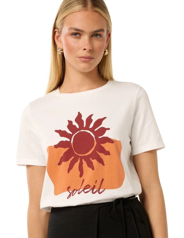 Forever New Sarah Graphic T-Shirt in White | MYER