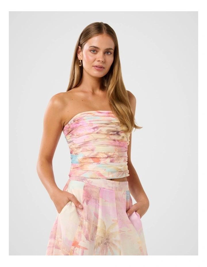 Forever New Laia Tucked Strapless Top in Multi | MYER