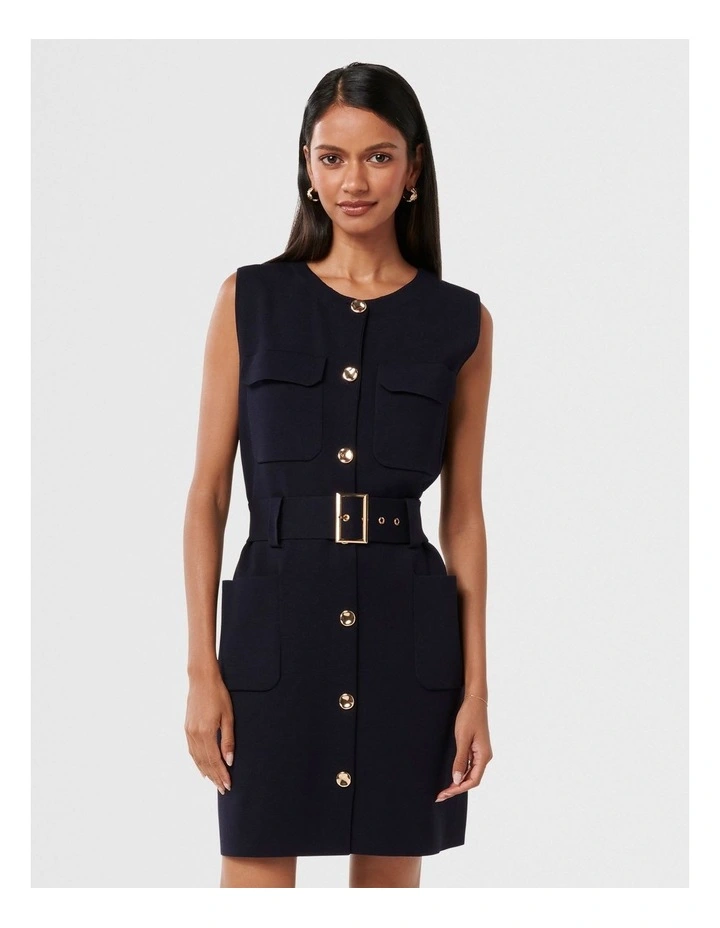 Forever New Parker Luxe Utility Mini Dress in Navy | MYER