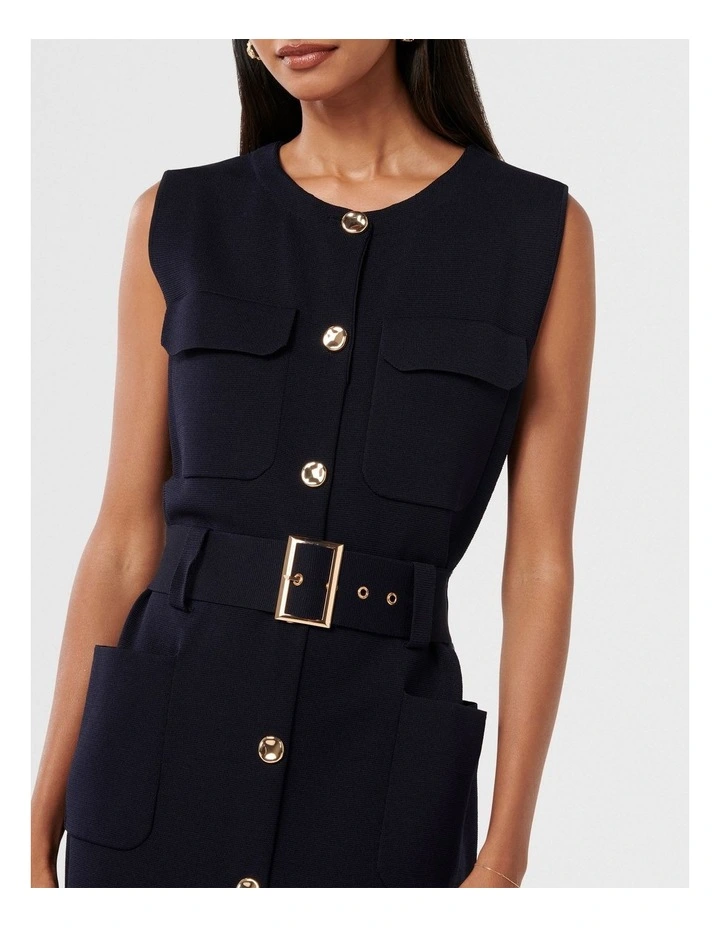 Forever New Parker Luxe Utility Mini Dress in Navy | MYER