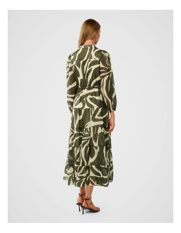 Forever New Adeline Tiered Midi Dress in Green | MYER
