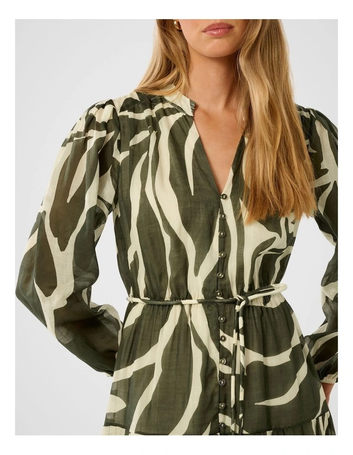 Forever New Adeline Tiered Midi Dress in Green | MYER