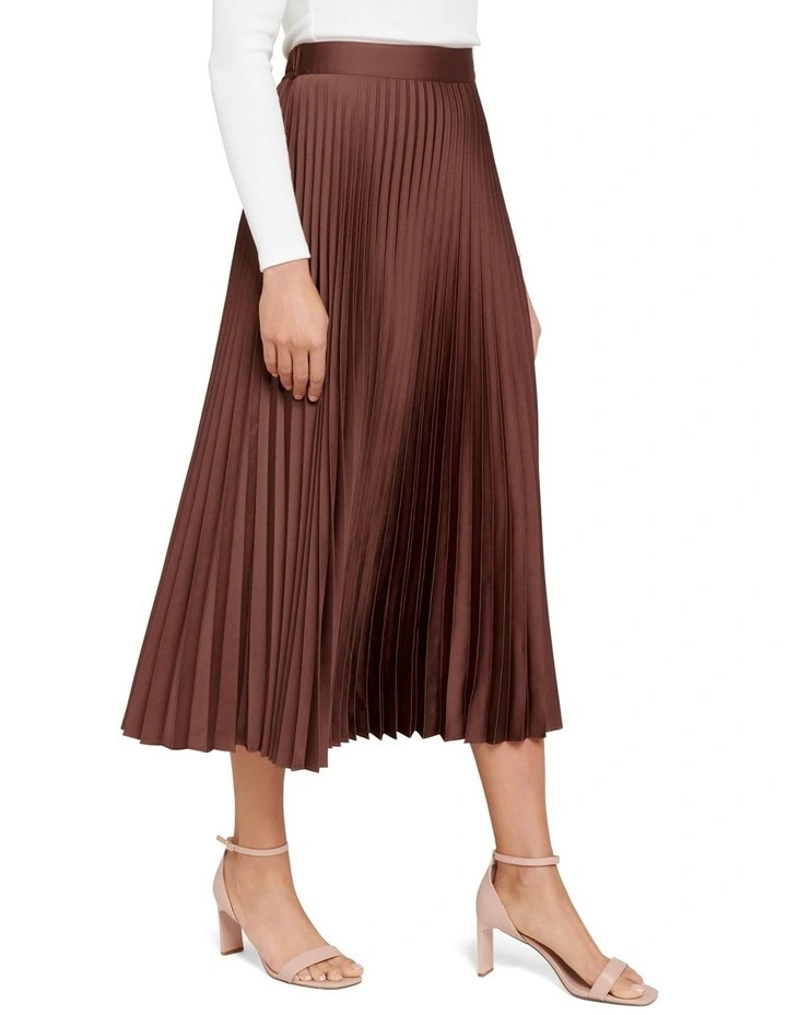 Forever New Ester Satin Pleated Skirt Myer