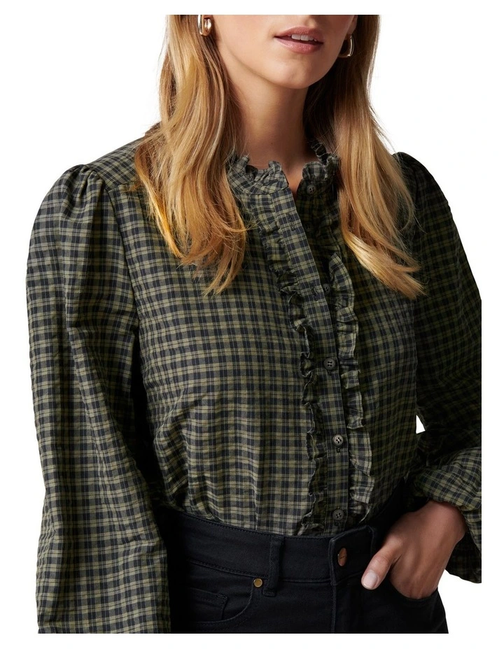 Forever New Anna Ruffle Check Blouse | MYER