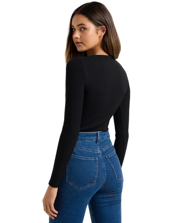 Forever New Darcy Crew Neck Top in Black | MYER