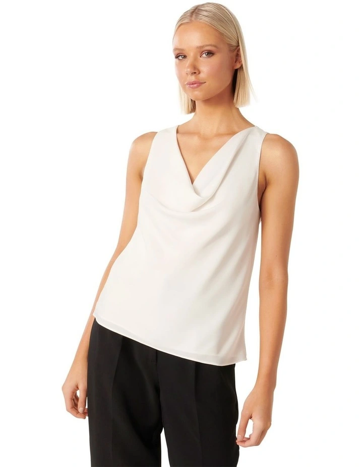 Forever New Hailey Cowl Camisole in White | MYER