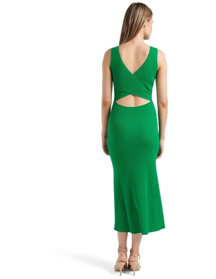 Forever New Jesse Cross Back Rib Knit Dress in Green | MYER
