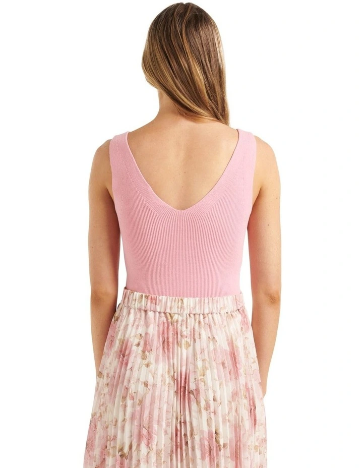 Forever New Annie V Neck Knit Tank in Pink | MYER