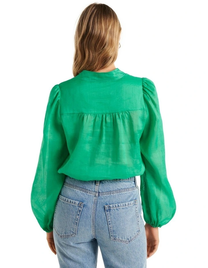 Forever New Amelia Button Down Blouse In Green | MYER