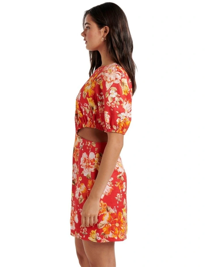 Forever New Leah Side Cut Mini Dress in Red | MYER