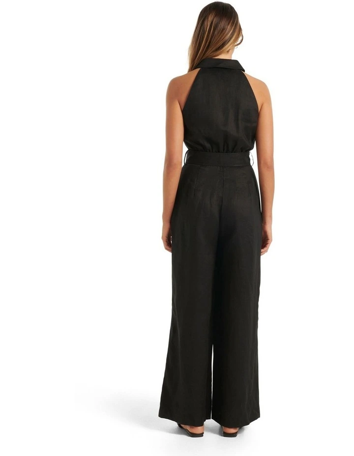 Forever New Rhiannon Linen Jumpsuit in Black | MYER